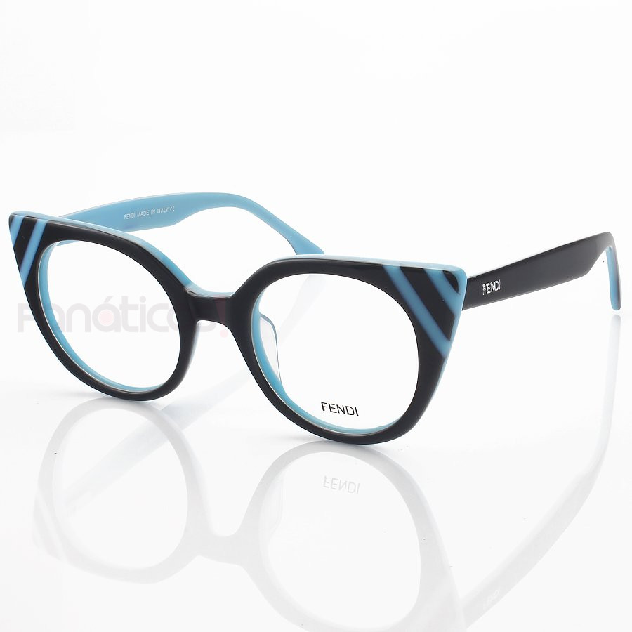 Armação de Óculos Gatinho Fendi FF0246 Preto e Azul