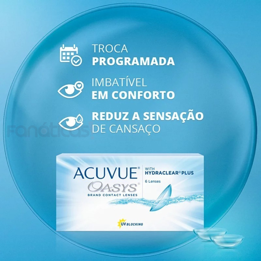 Lentes de Contato Acuvue Oasys com Hydraclear Plus - Caixa com 6